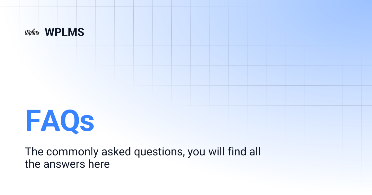 FAQs | WPLMS