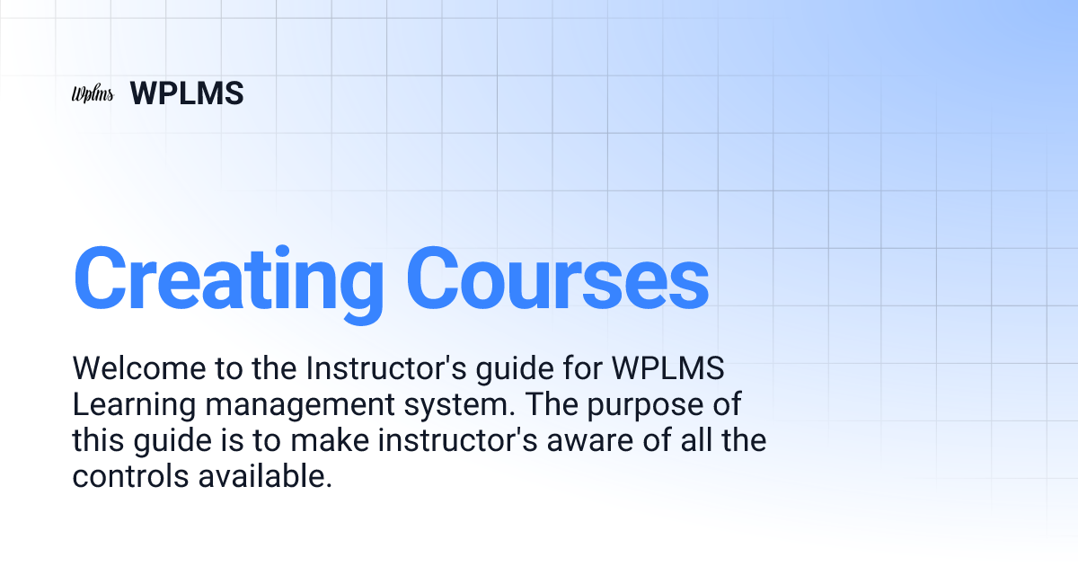 Creating Courses | WPLMS