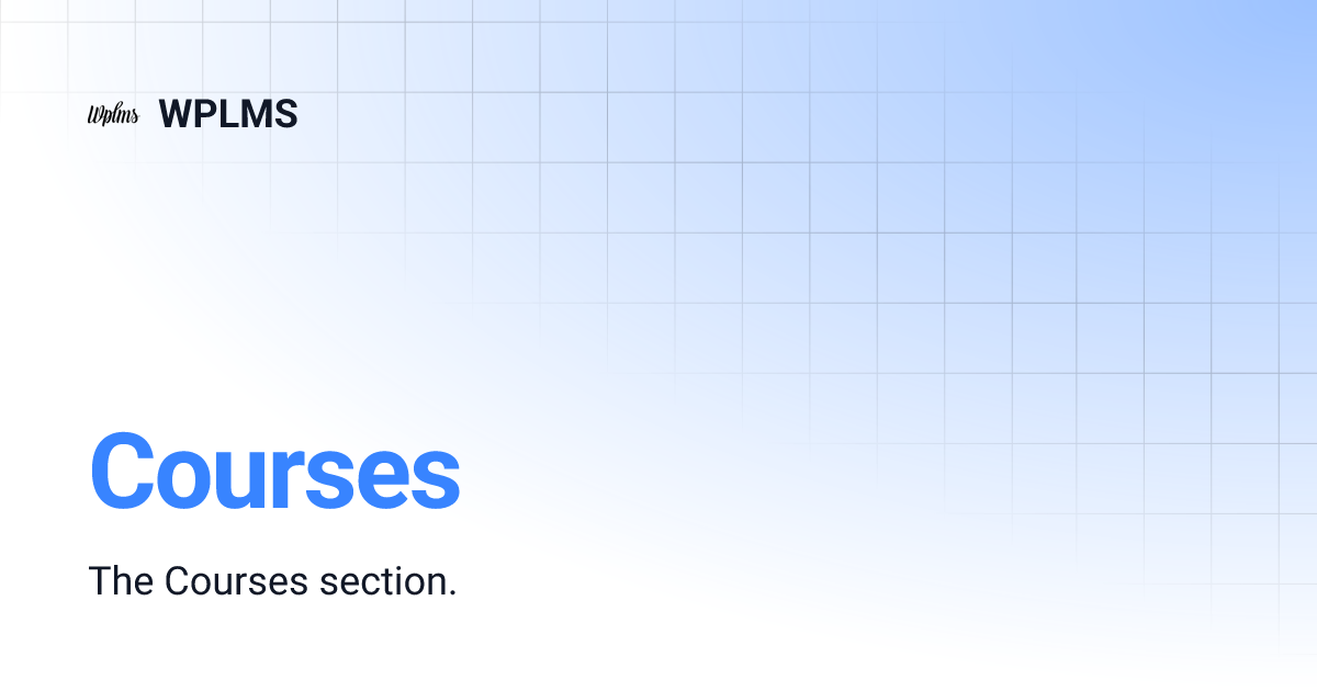 Courses | WPLMS